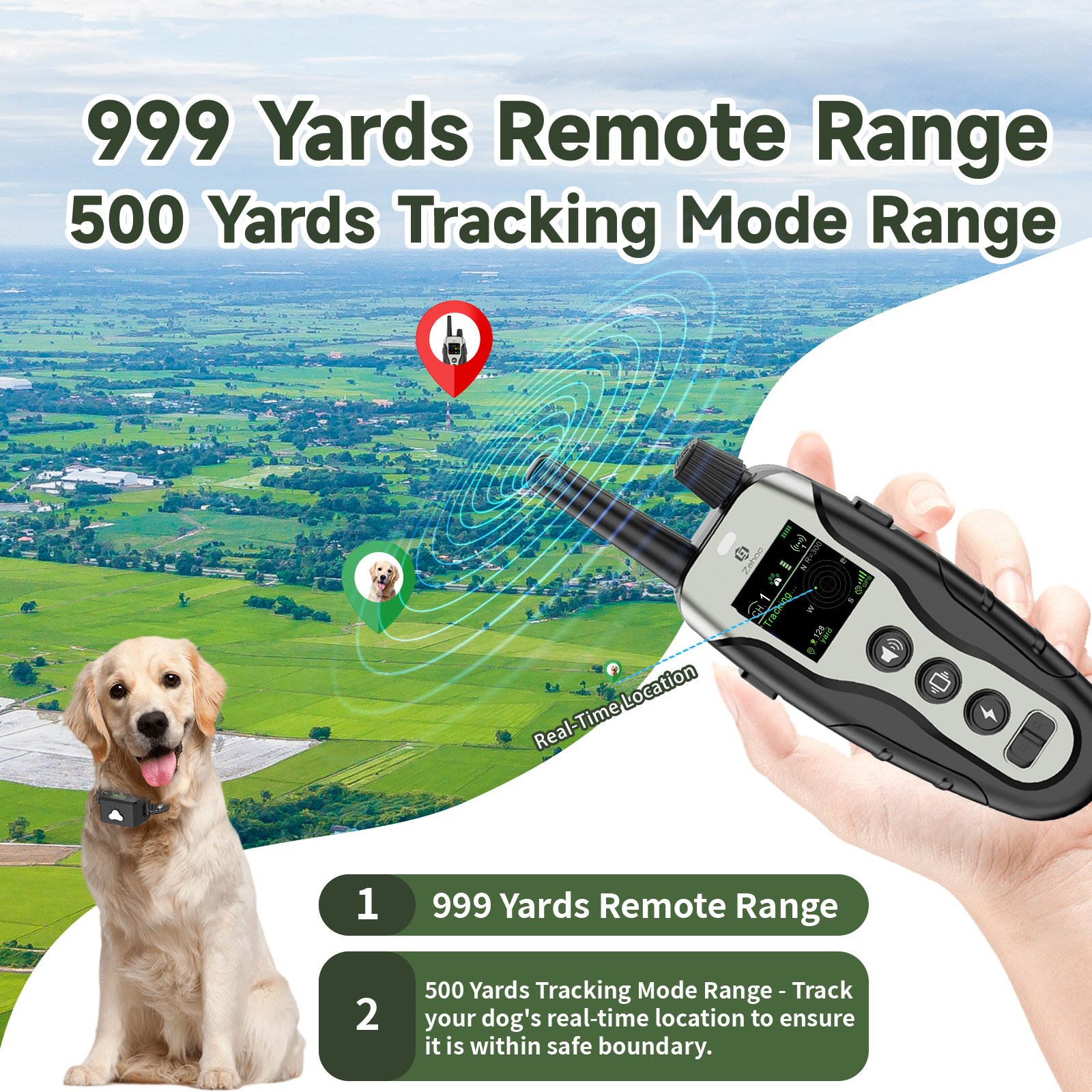 GPS Wireless Fencing and Remote Training 2-in-1( Black,2 Pack)